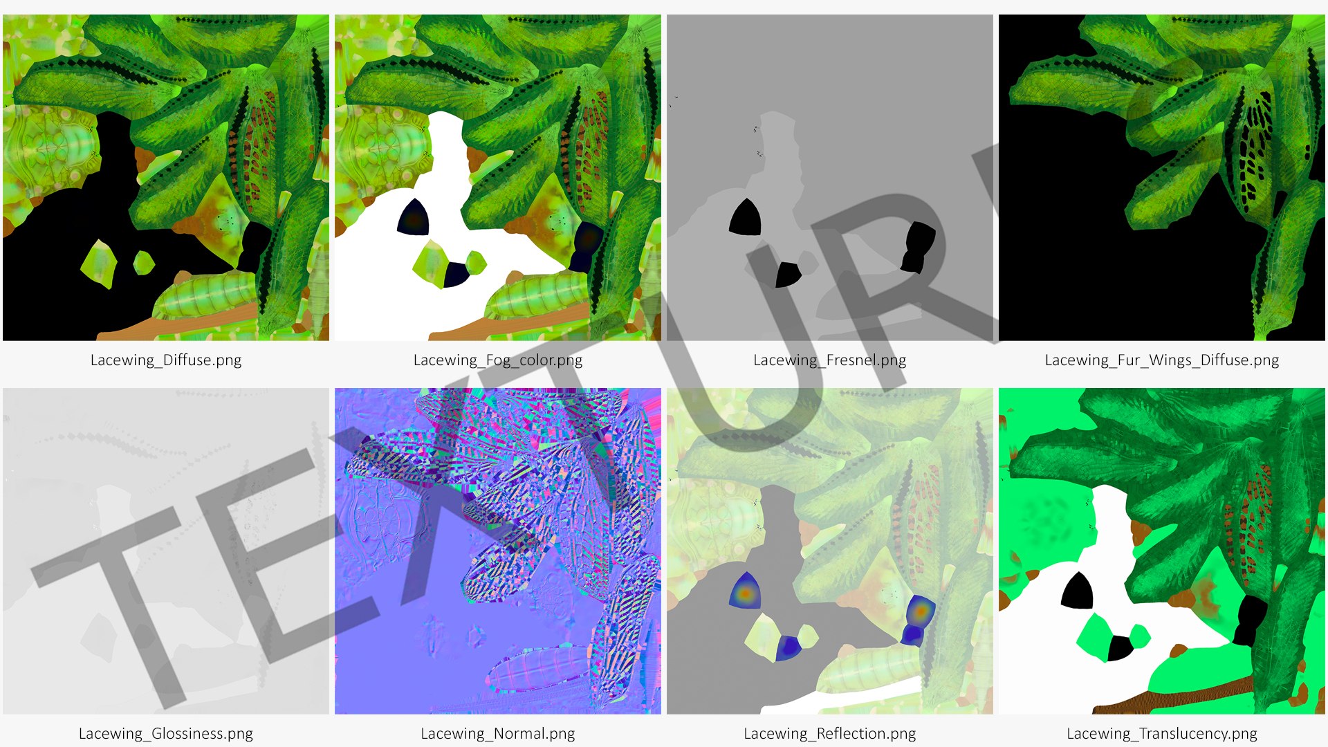 3D Green Lacewing in Flight Fur - TurboSquid 2165659