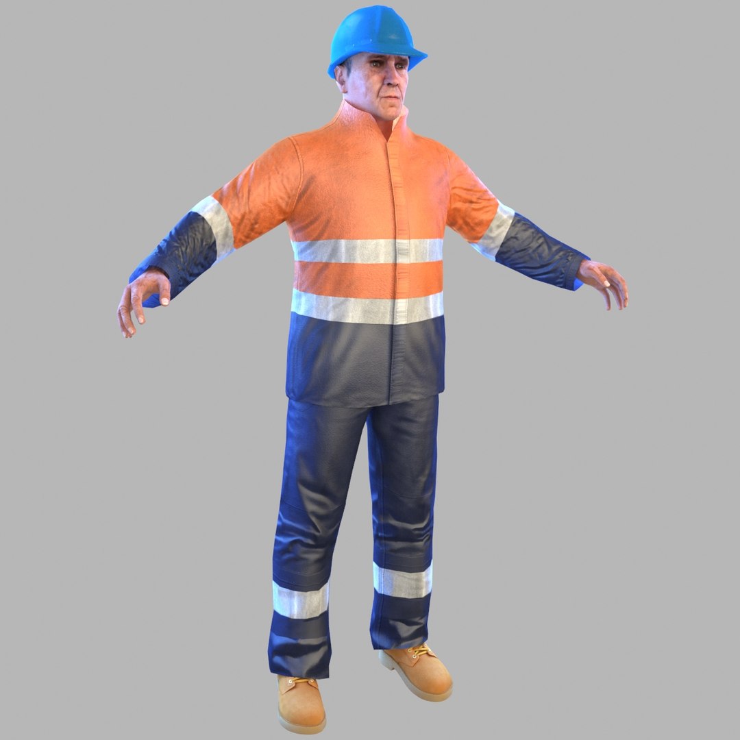 Safety Worker Man 3D Model - TurboSquid 1483078