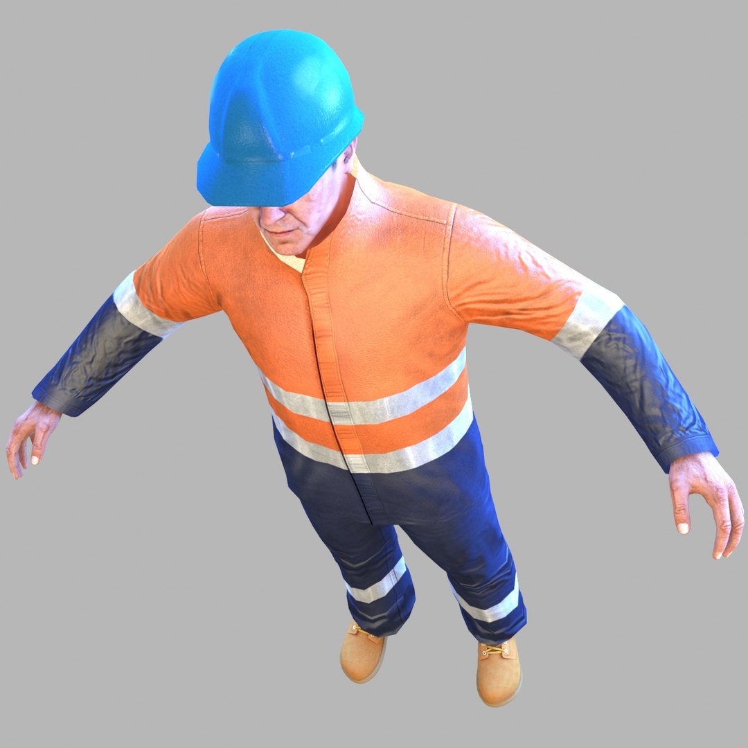 Safety Worker Man 3D Model - TurboSquid 1483078