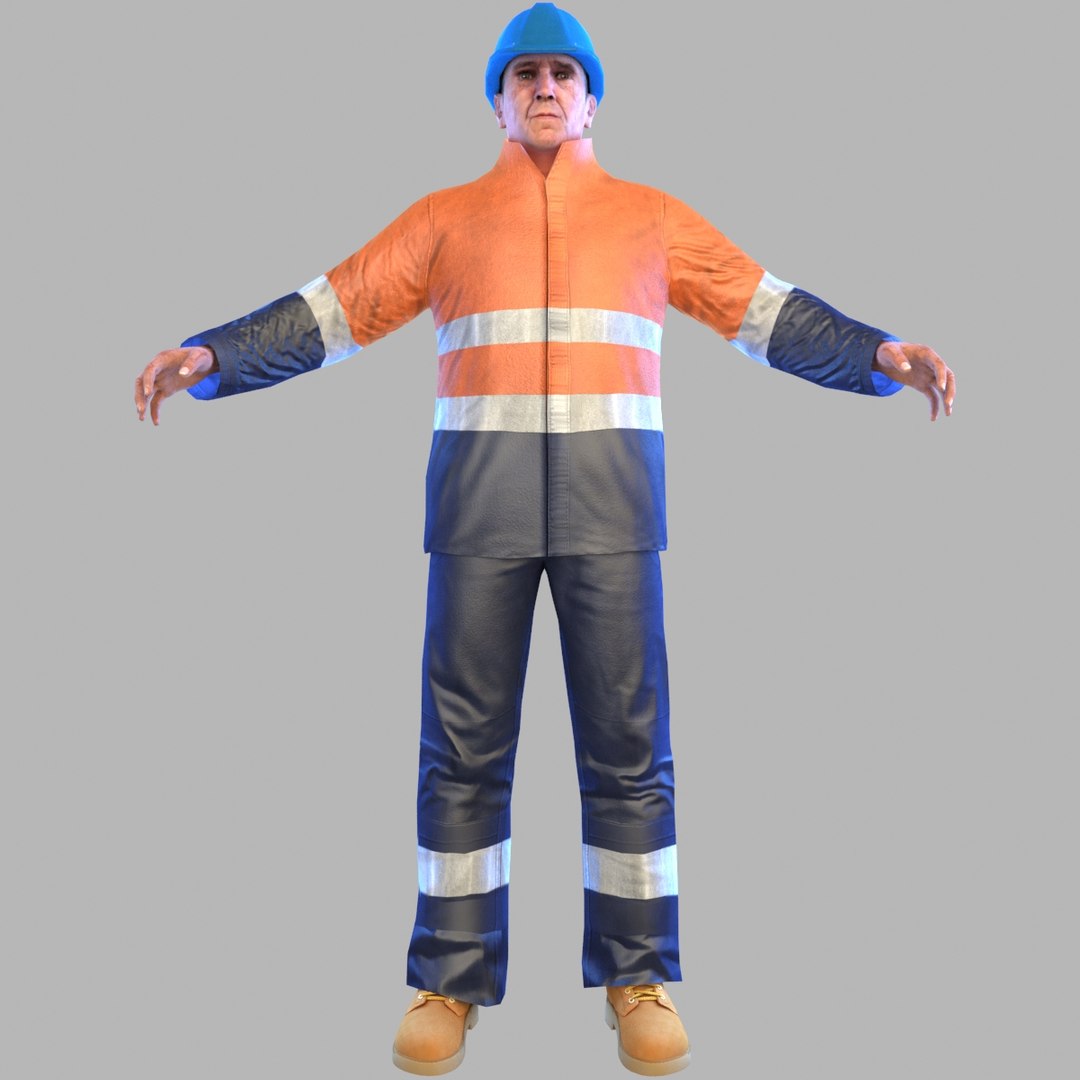 Safety Worker Man 3D Model - TurboSquid 1483078