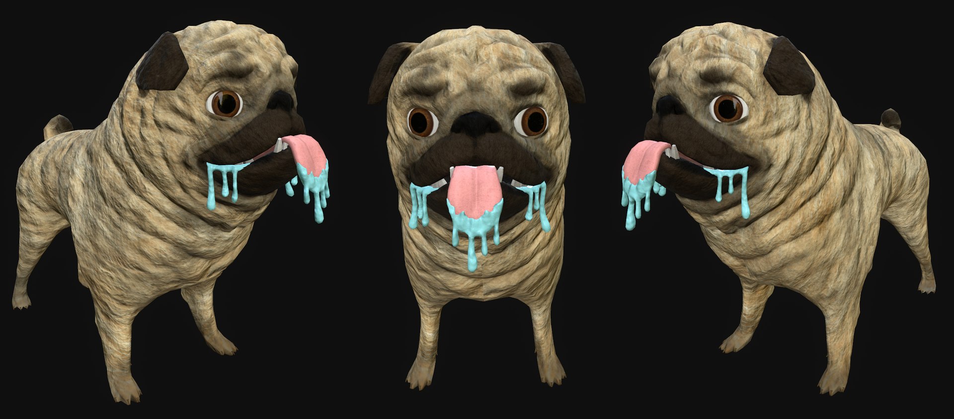 Pug Dog Rigged Animations Model - TurboSquid 1347391