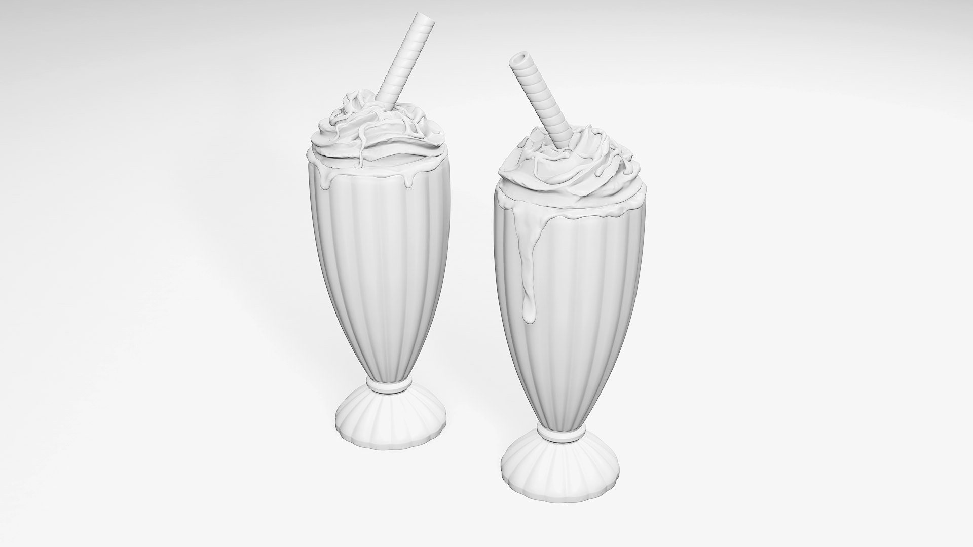 Realistic Luxurious Milkshake Glass Super Fun Drink 3D - TurboSquid 2081852