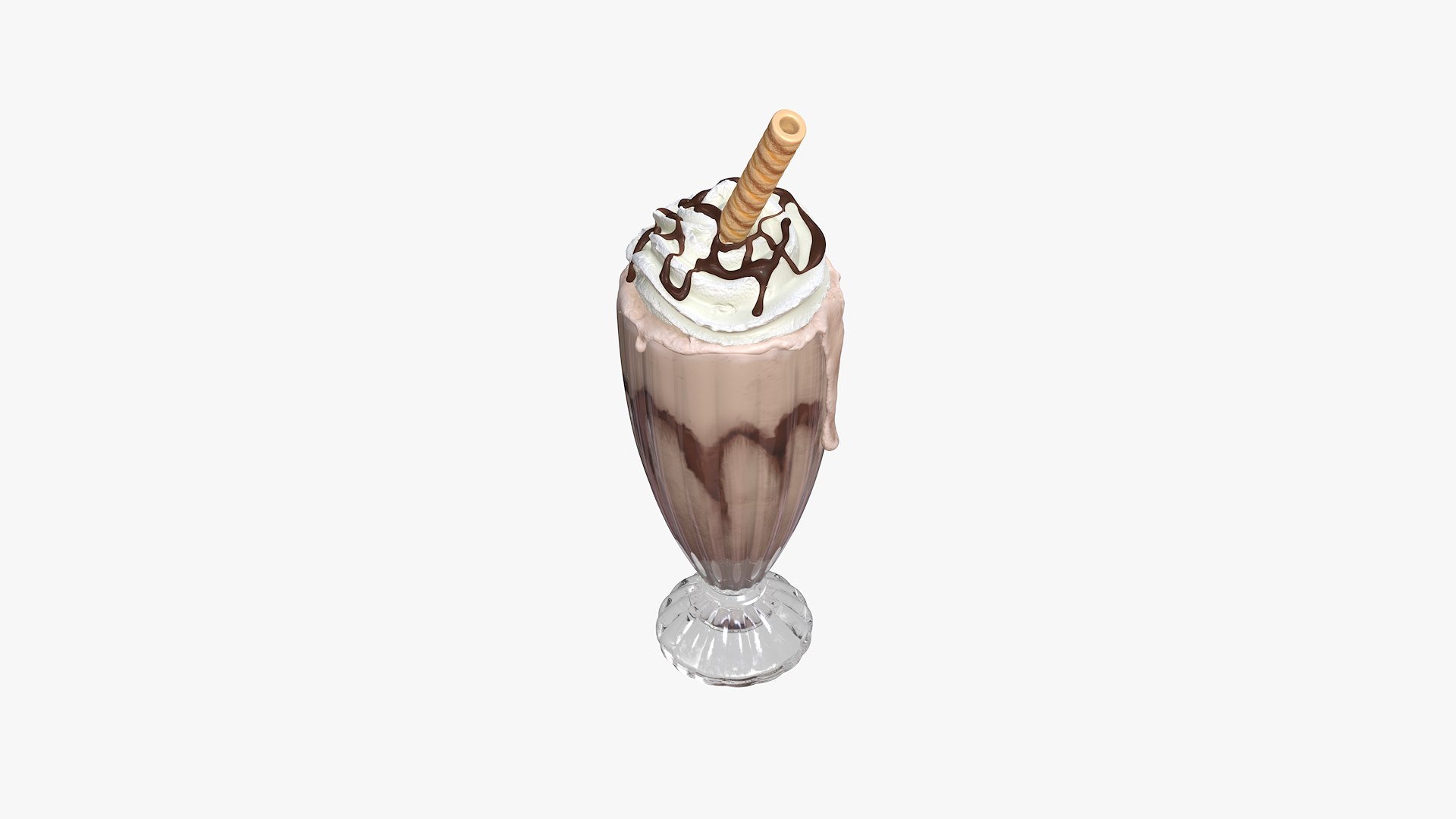 Realistic Luxurious Milkshake Glass Super Fun Drink 3D - TurboSquid 2081852