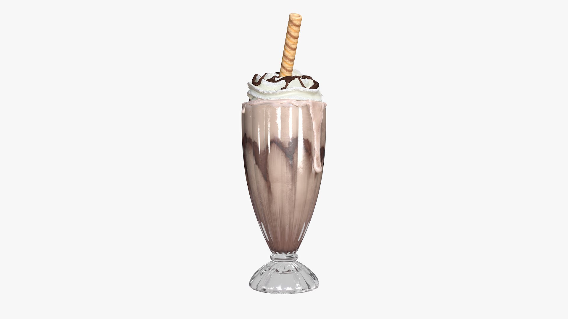 Realistic Luxurious Milkshake Glass Super Fun Drink 3D - TurboSquid 2081852