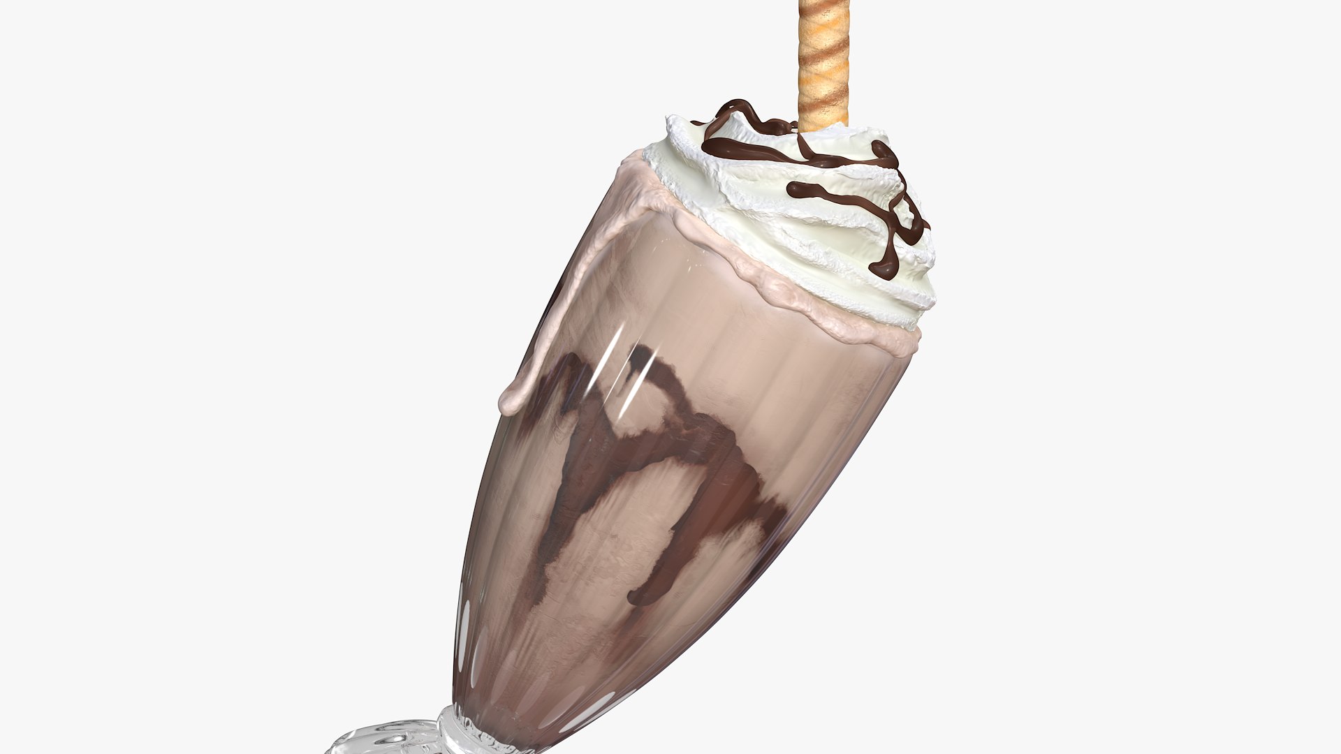 Realistic Luxurious Milkshake Glass Super Fun Drink 3D - TurboSquid 2081852