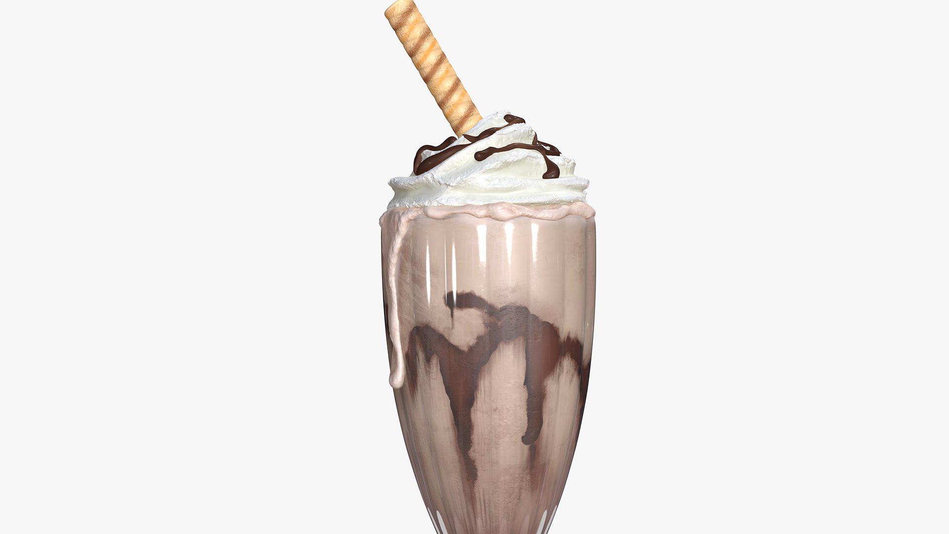 Realistic Luxurious Milkshake Glass Super Fun Drink 3D - TurboSquid 2081852