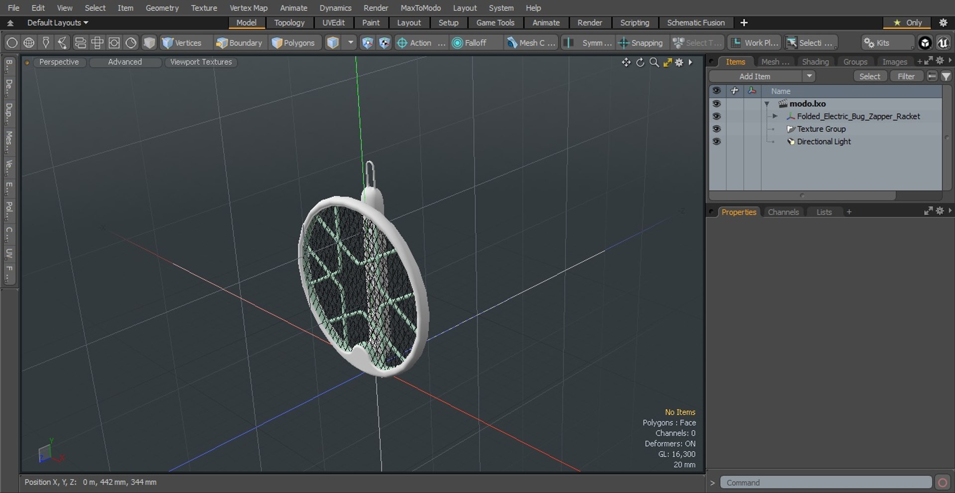 3D Model Folded Electric Bug Zapper Racket - TurboSquid 2166404