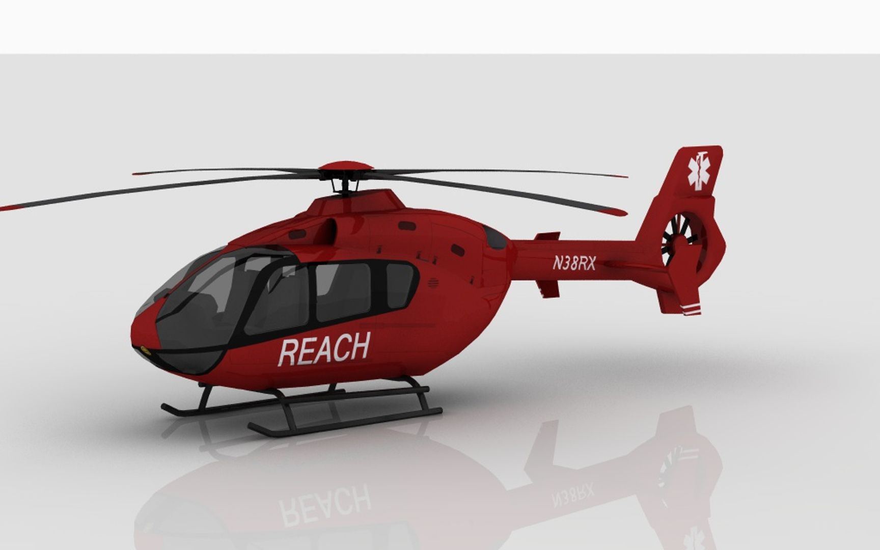 3d Heli Ec-135 Reach Model