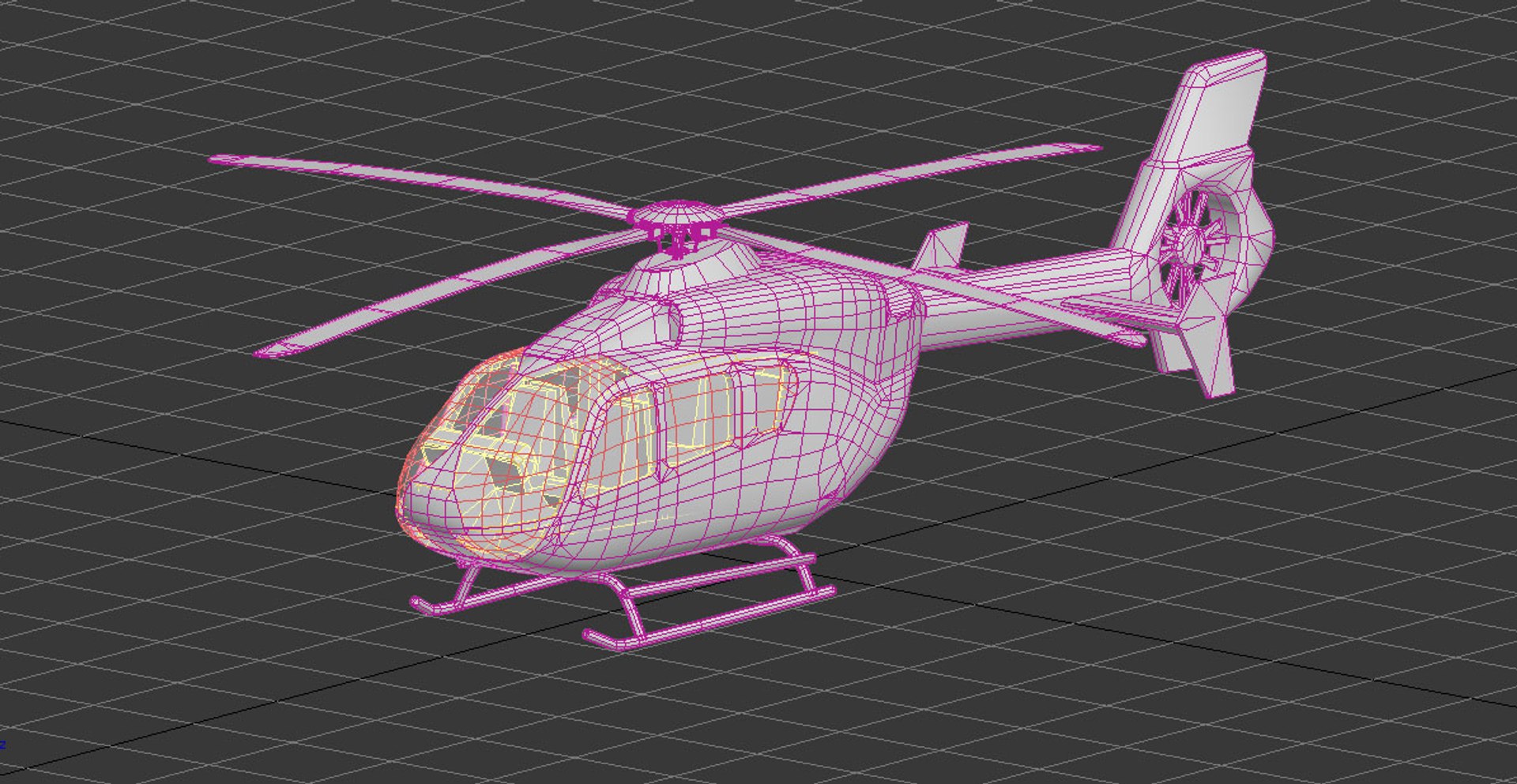 3d Heli Ec-135 Reach Model