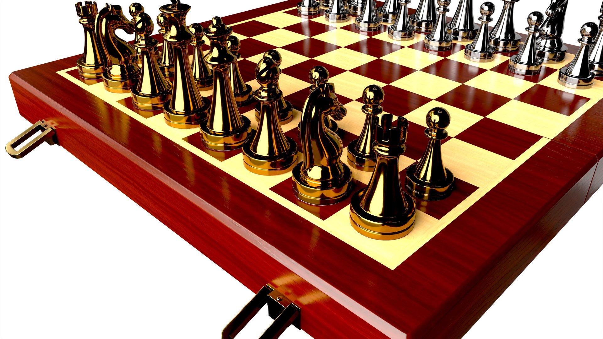 Chess Pieces Open Board Ready To Play 3D Model - TurboSquid 2154185