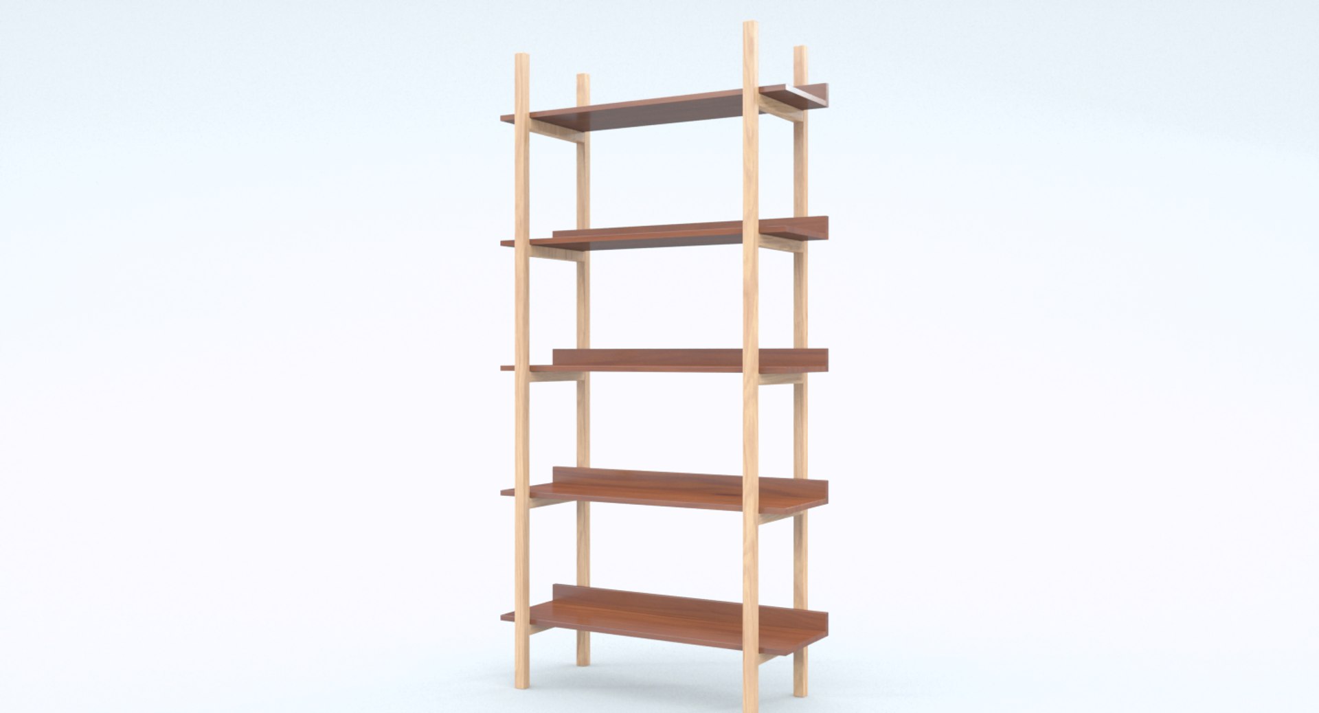 3D Model Stax Walnut Bookcase - TurboSquid 1263732