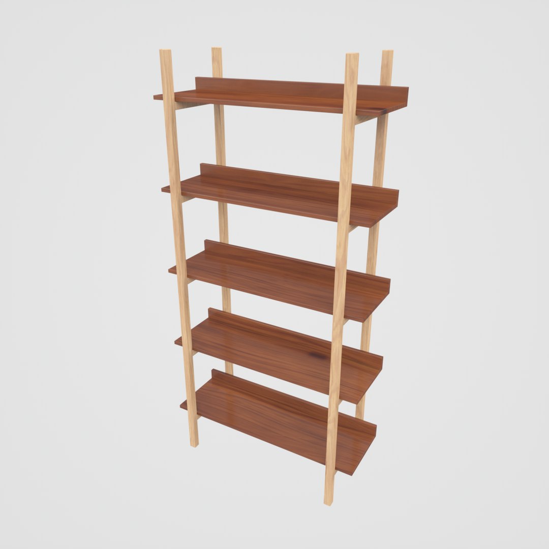 3D Model Stax Walnut Bookcase - TurboSquid 1263732