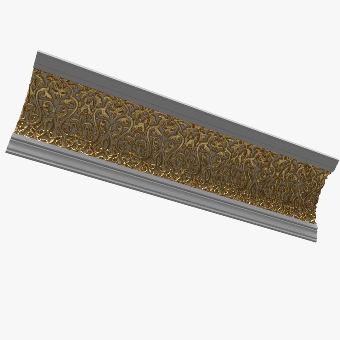 Patterned Cornice Gypsum Plaster DK43 3D model - TurboSquid 1993923