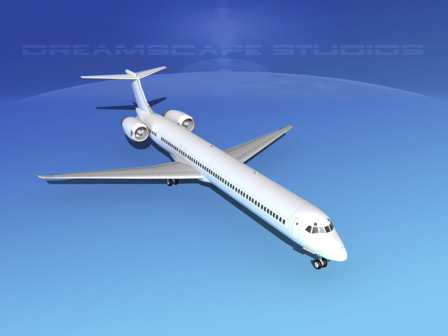 3d Model Of Md-90 Jet Commercial
