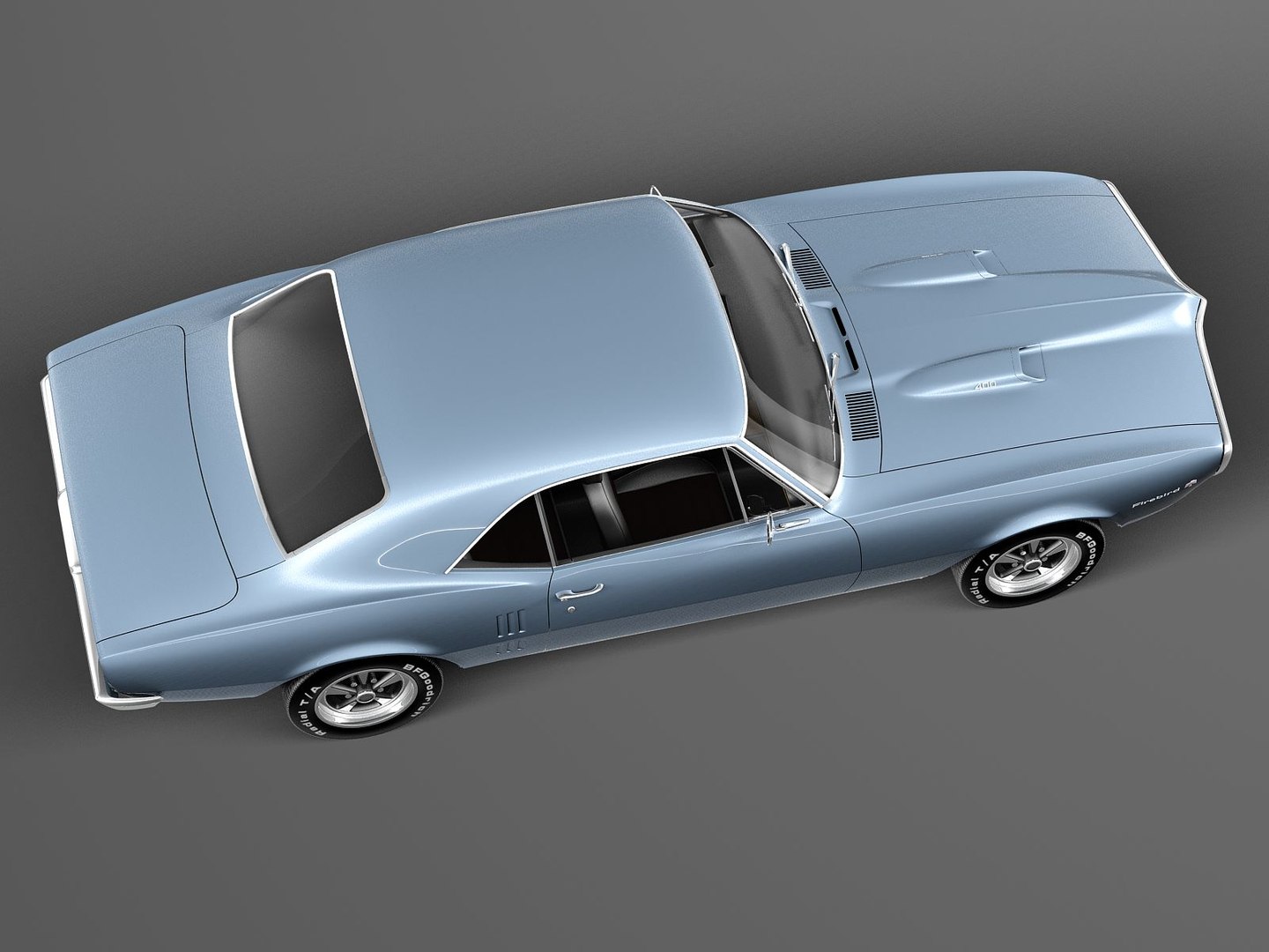3d model of pontiac firebird antique