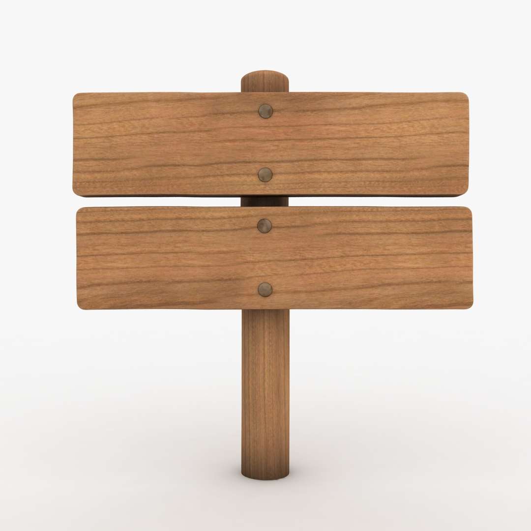 realistic wooden signboard set 3ds