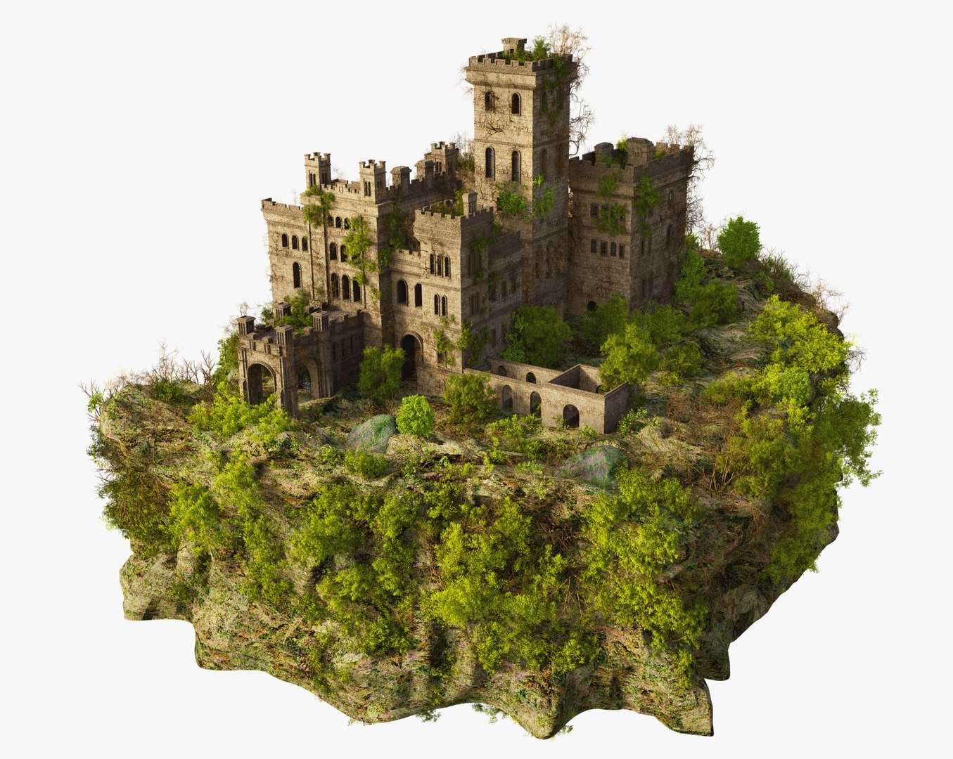 3D Model Lennox Castle Landscape - TurboSquid 2177603