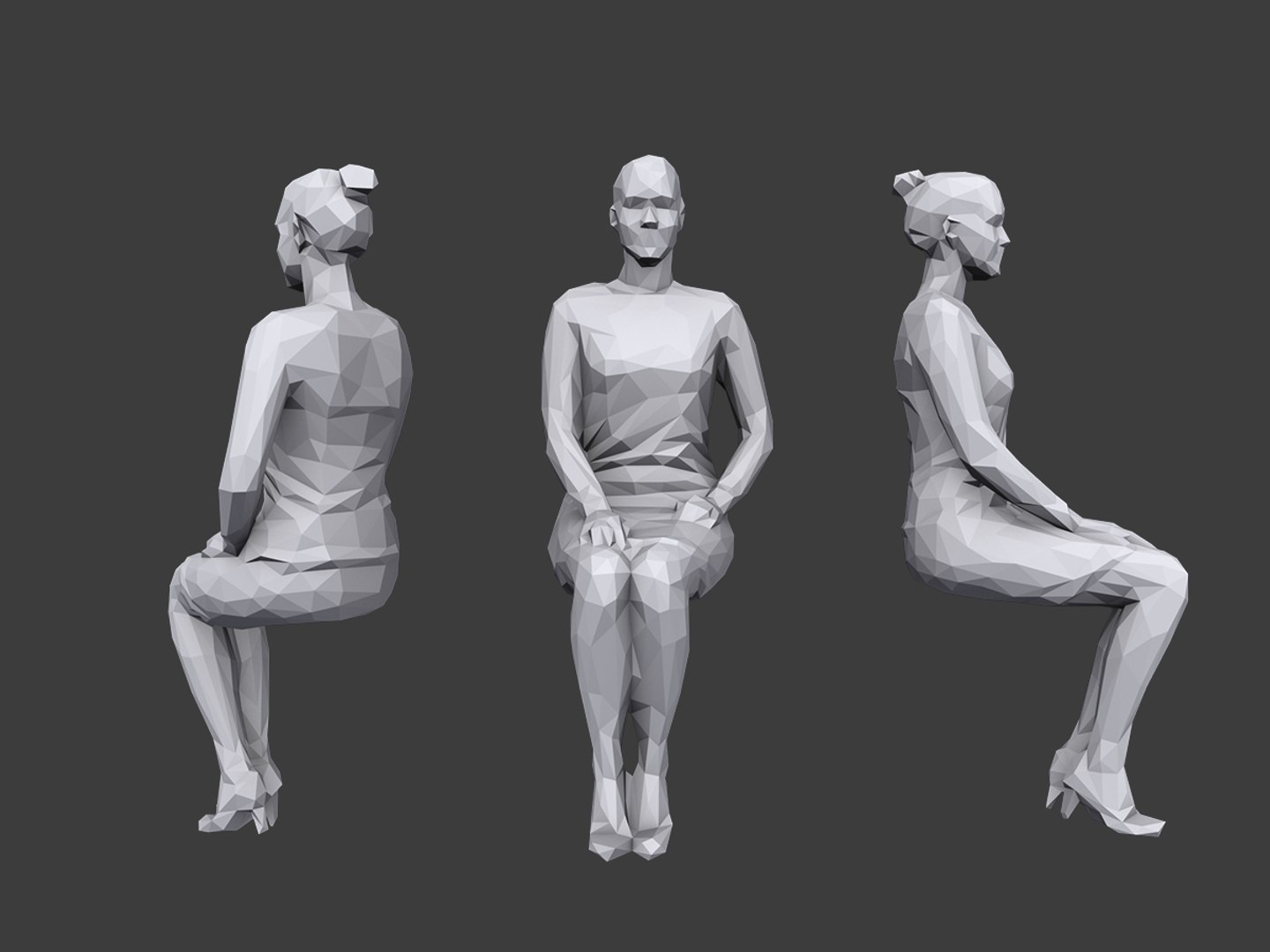 3D people sitting pack volume model - TurboSquid 1239191