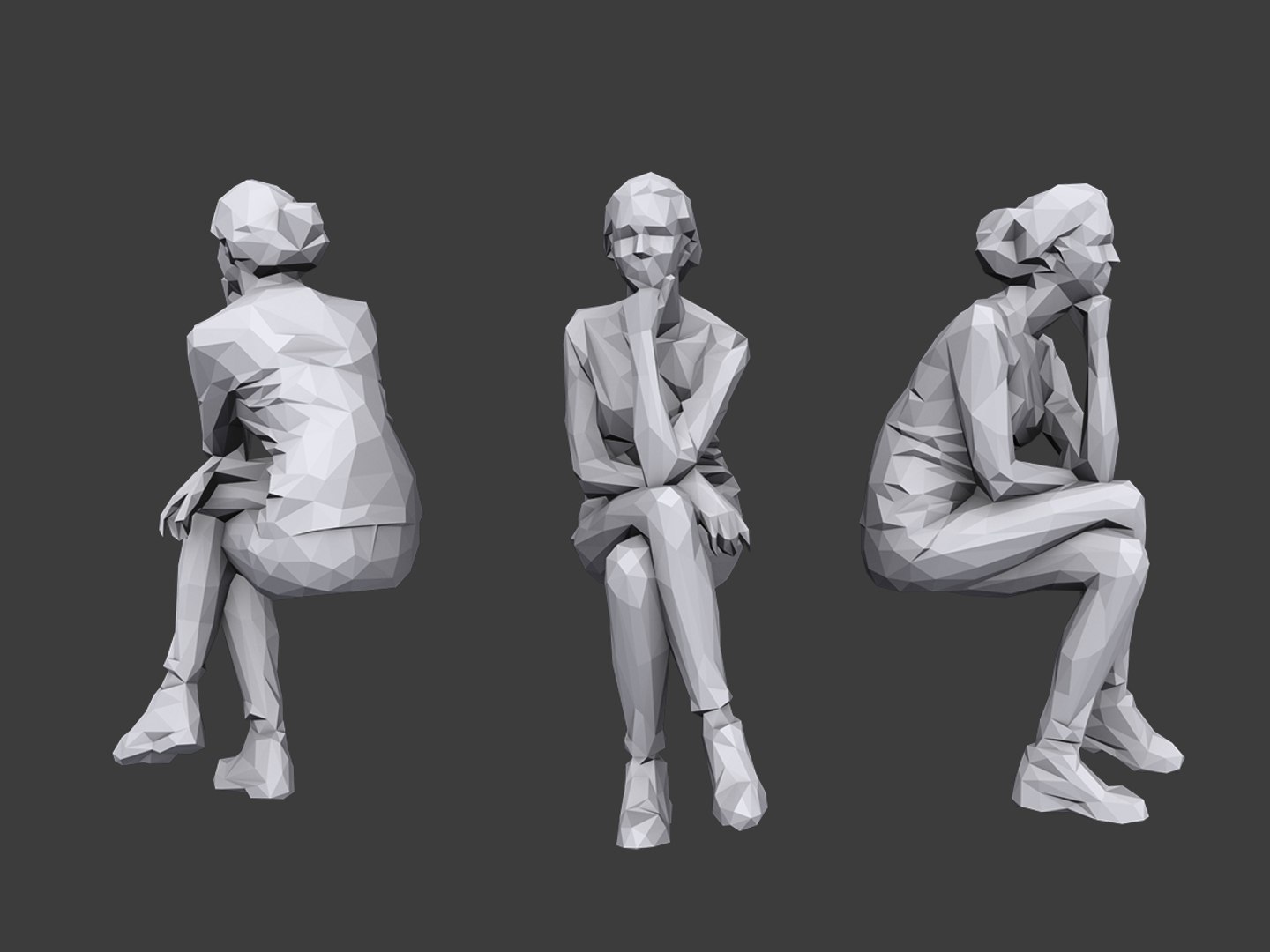 3D people sitting pack volume model - TurboSquid 1239191