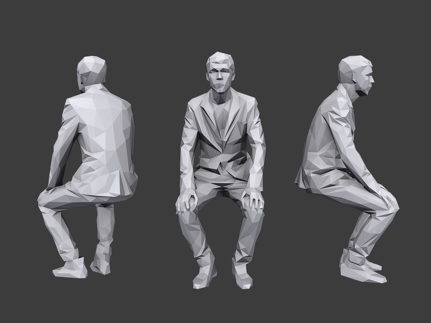 3D people sitting pack volume model - TurboSquid 1239191