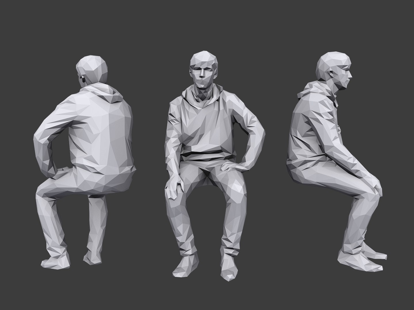 3D people sitting pack volume model - TurboSquid 1239191