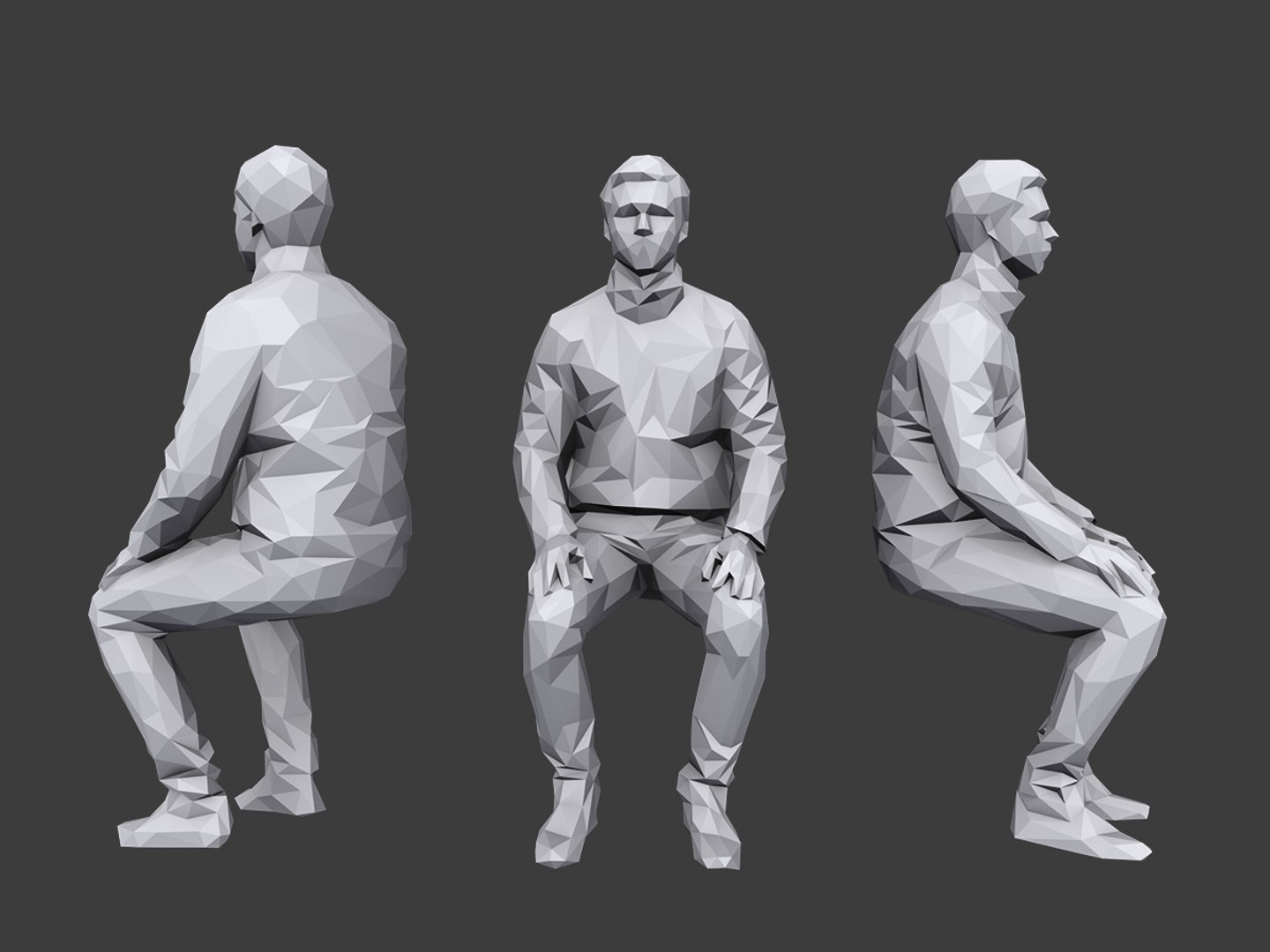 3D people sitting pack volume model - TurboSquid 1239191