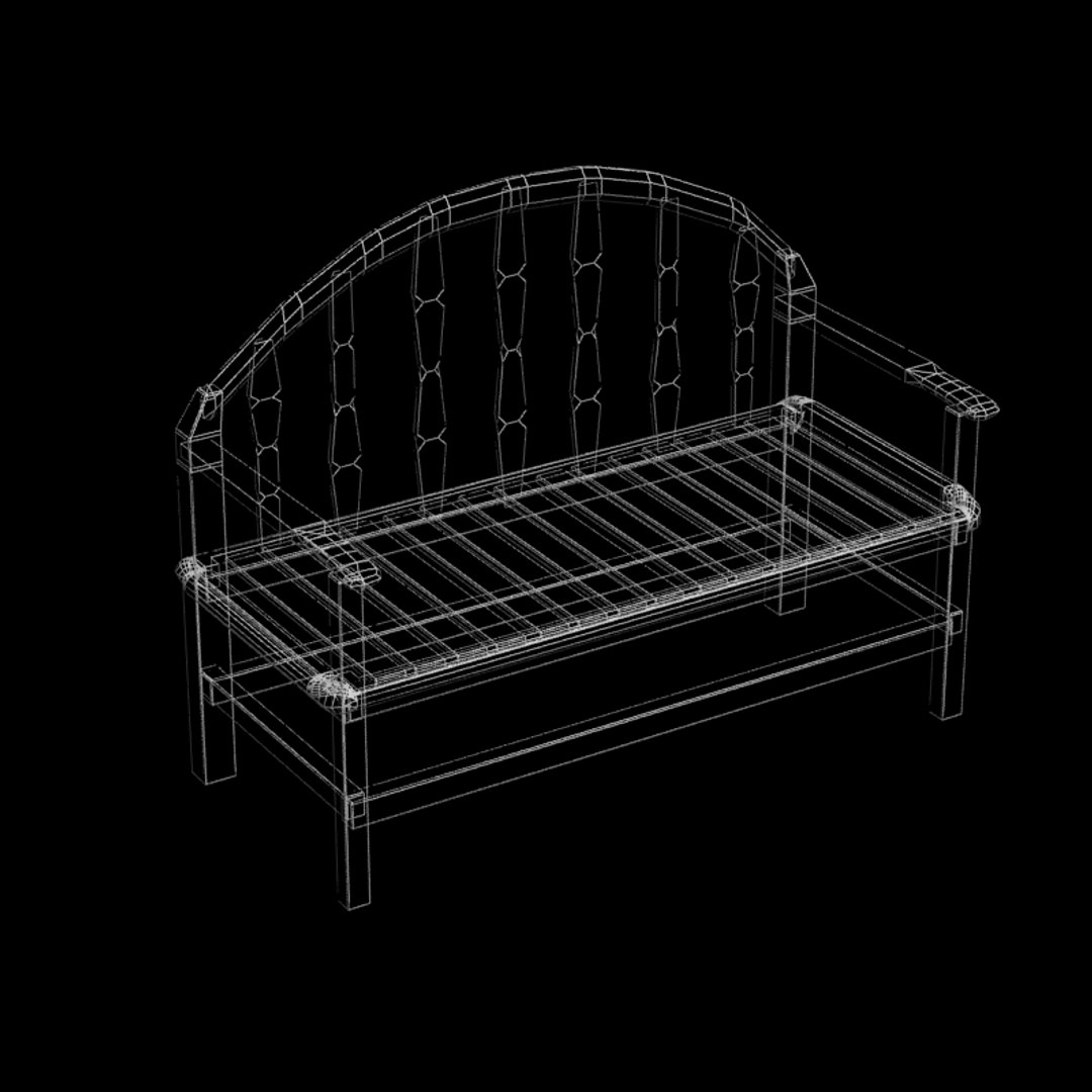 3d Wooden Bench Wood