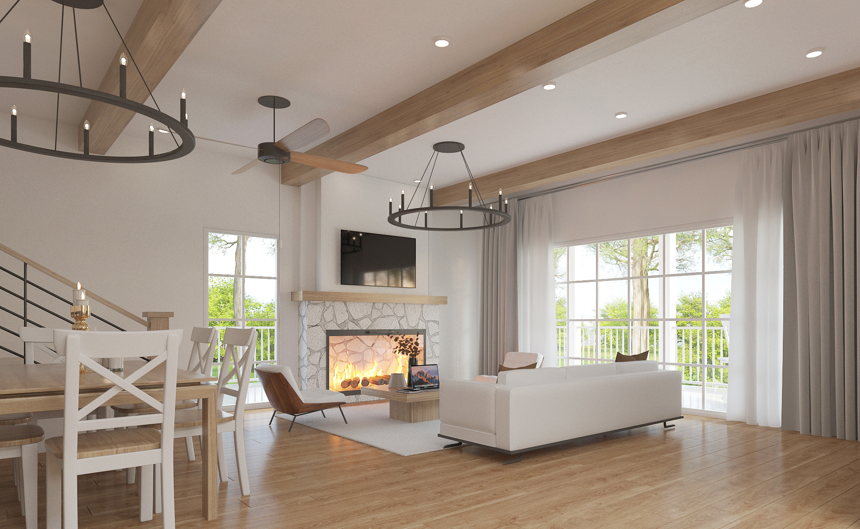 3D Farmhouse Cottage Exterior and Interior - TurboSquid 1755666