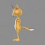 3d Simple Biped Cartoon Cat Model