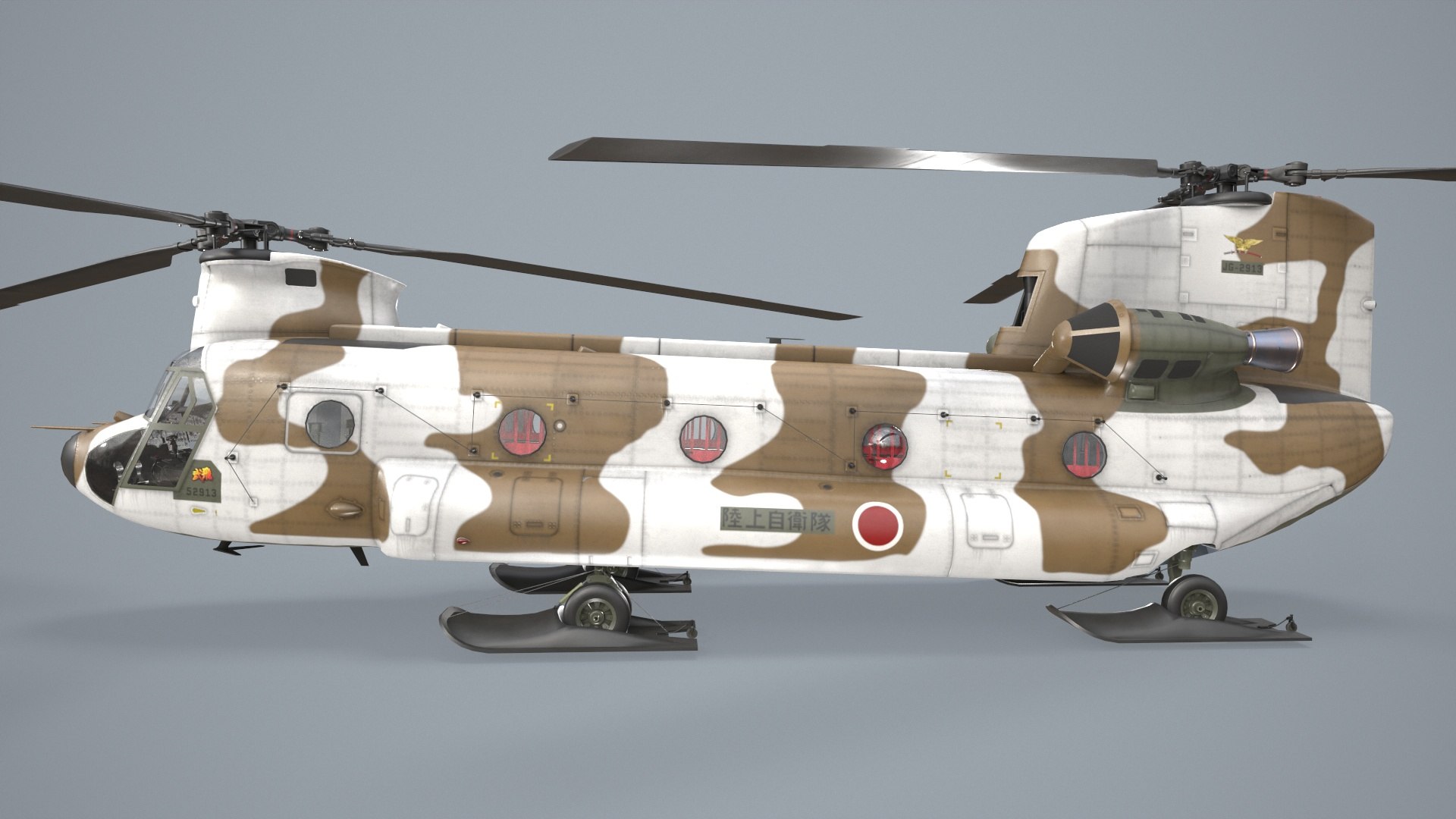 CH-47J Chinook JGSDF Winter Static 3D model - TurboSquid 2168604