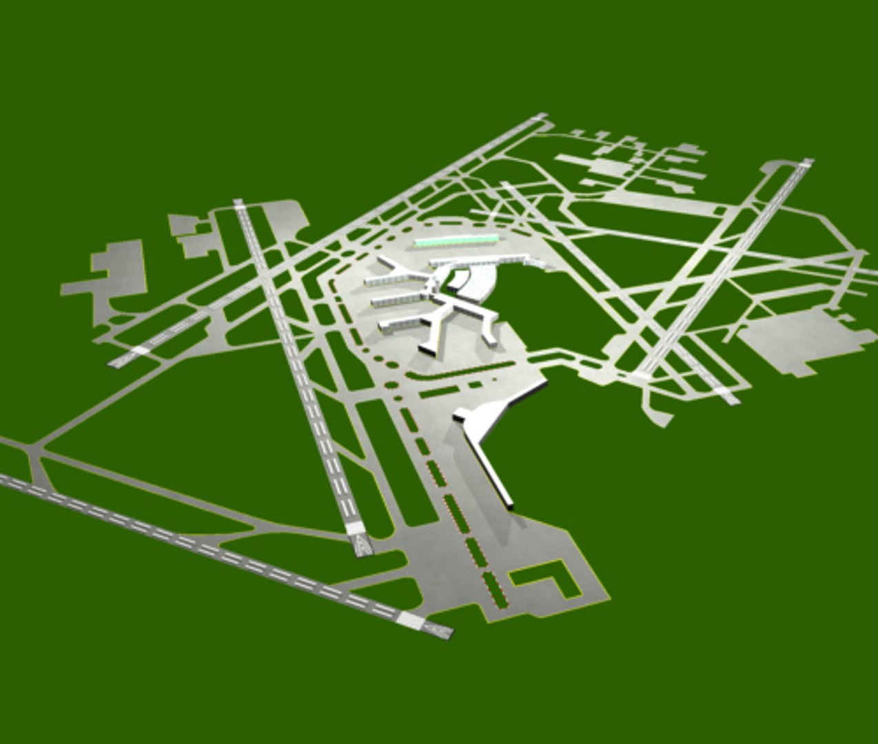 Chicago O Hare Airport Runway 3d Model