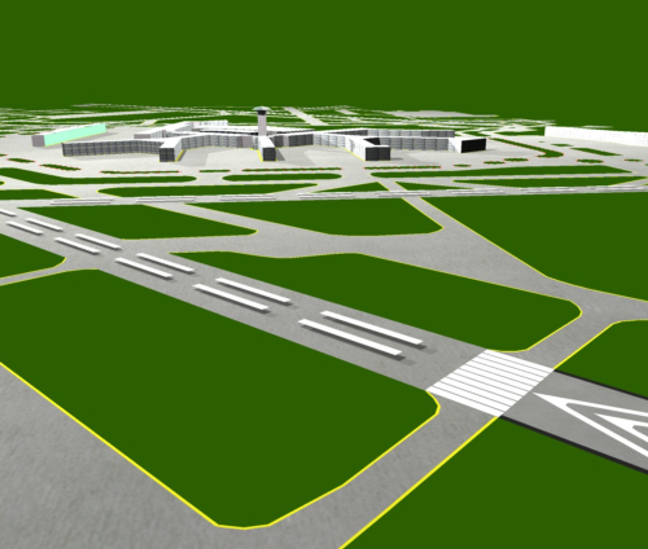 Chicago O Hare Airport Runway 3d Model