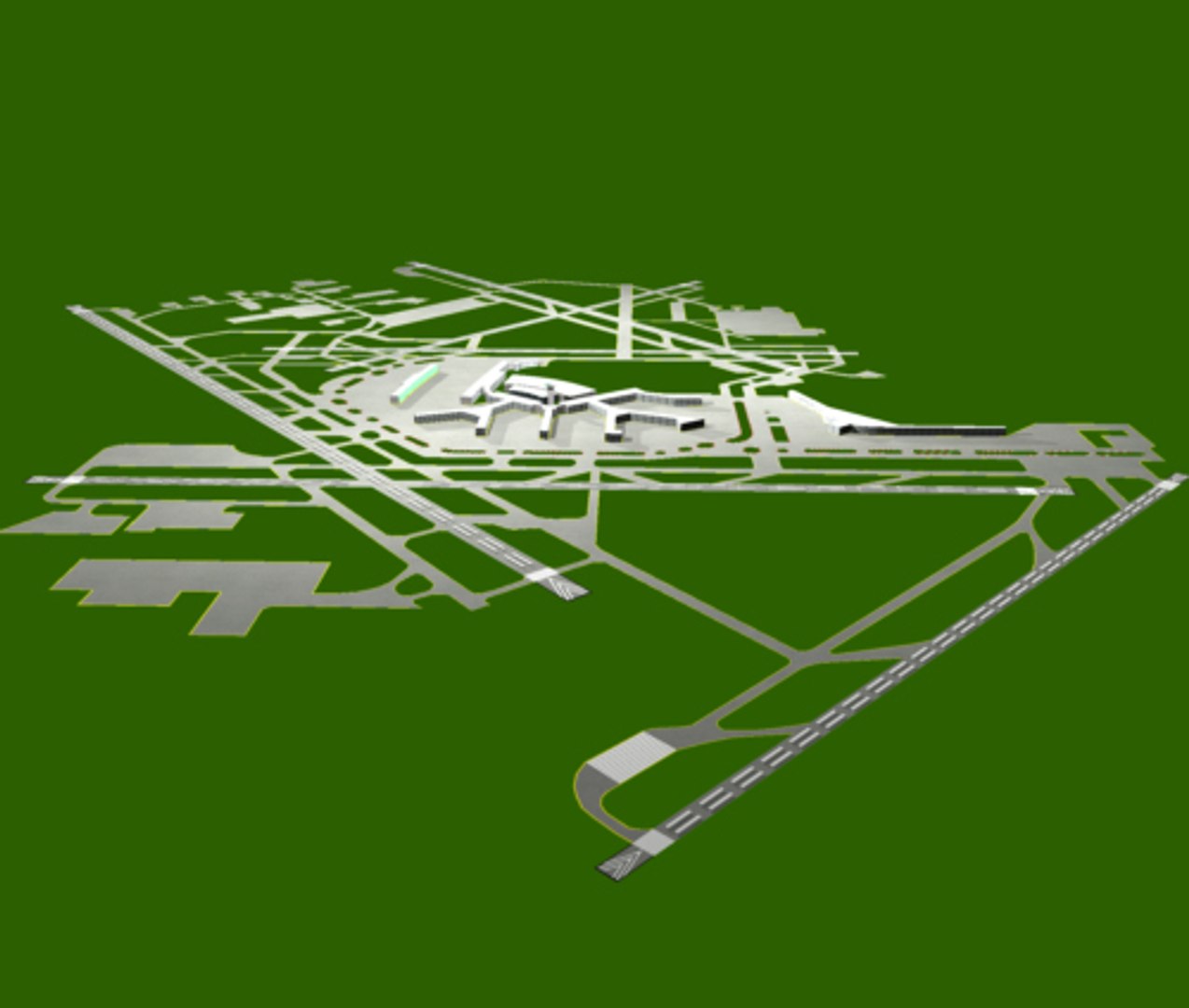 Chicago O Hare Airport Runway 3d Model