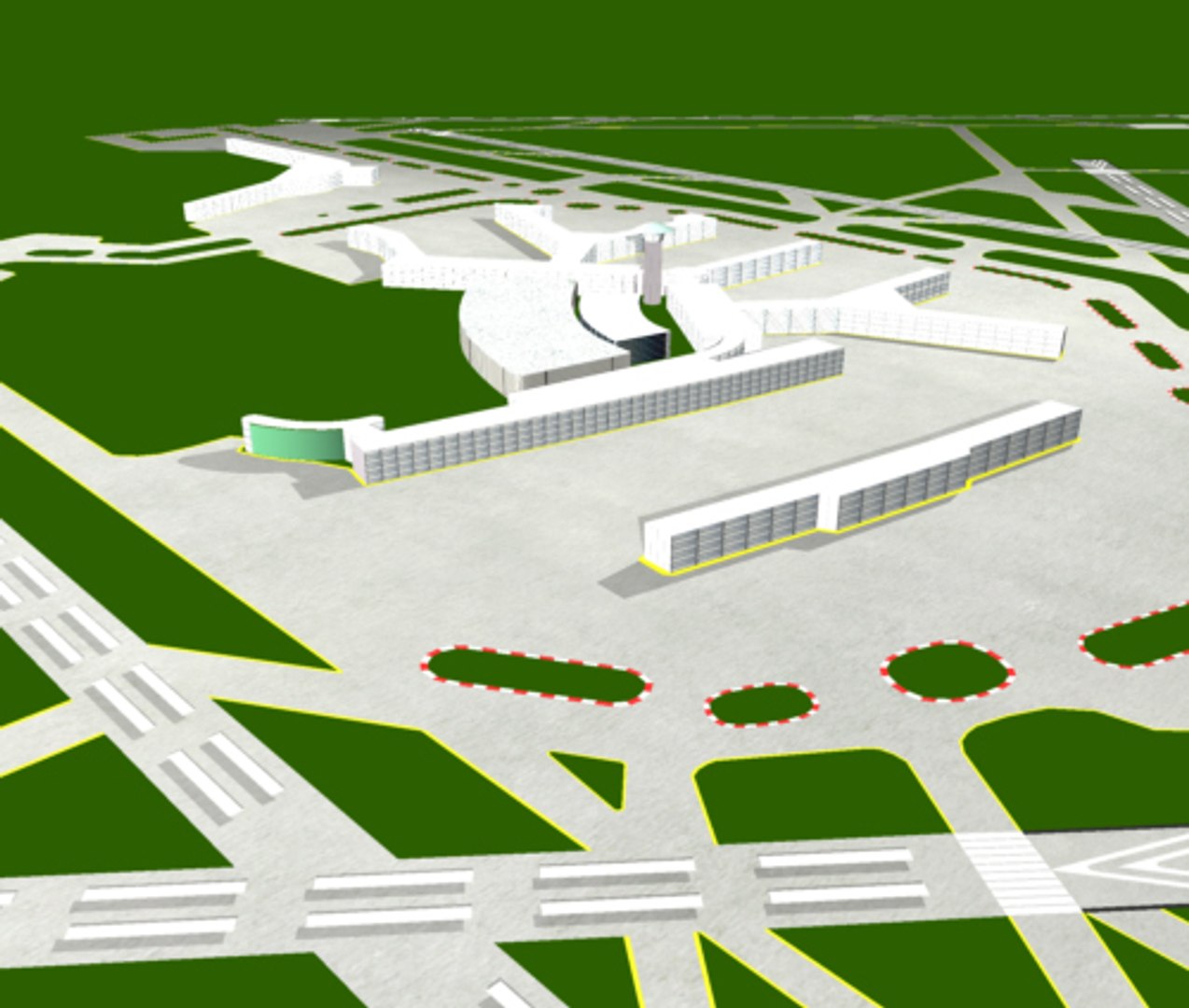Chicago O Hare Airport Runway 3d Model