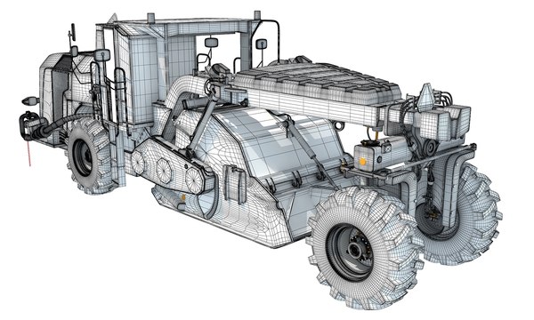 3D Lightwave construction machinery cement