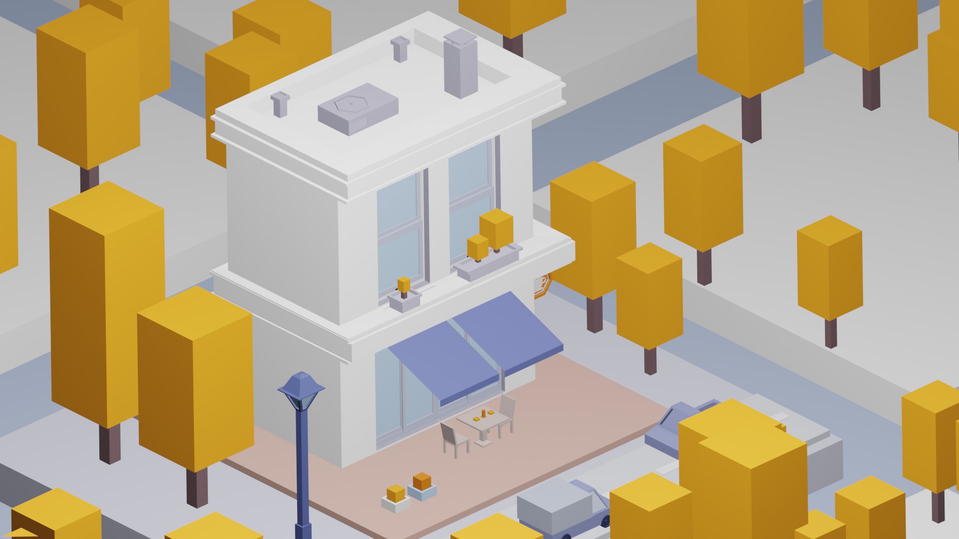 3d Low-poly Cafe Model - TurboSquid 2090034