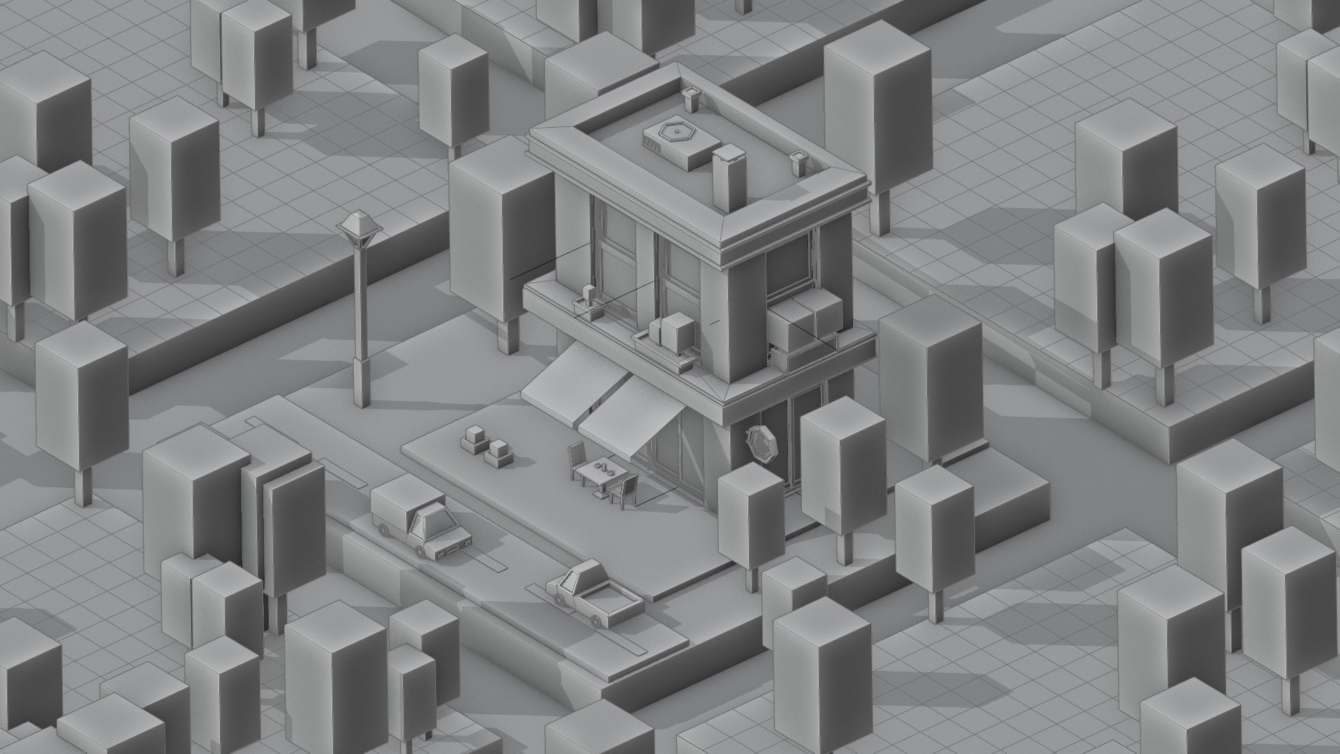 3d Low-poly Cafe Model - TurboSquid 2090034