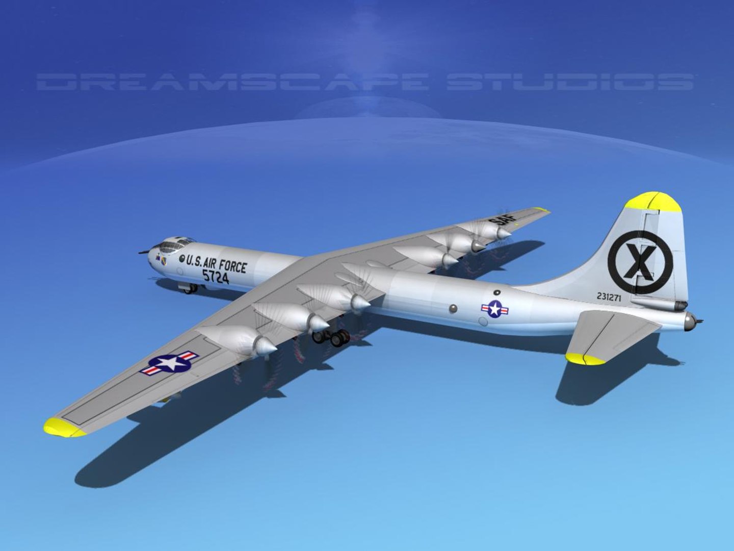 B-36b B-36d Convair B-36 3d Model