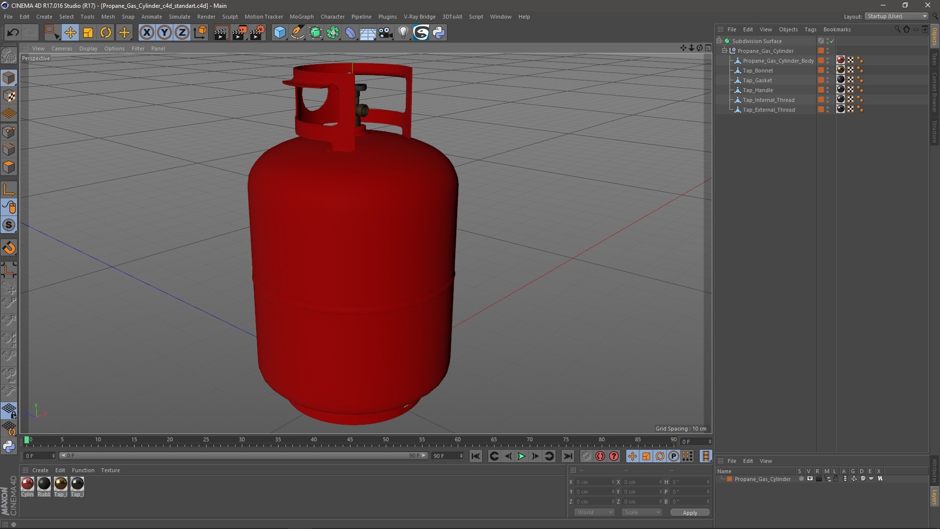 Propane Gas Cylinder 3D Model - TurboSquid 2230568