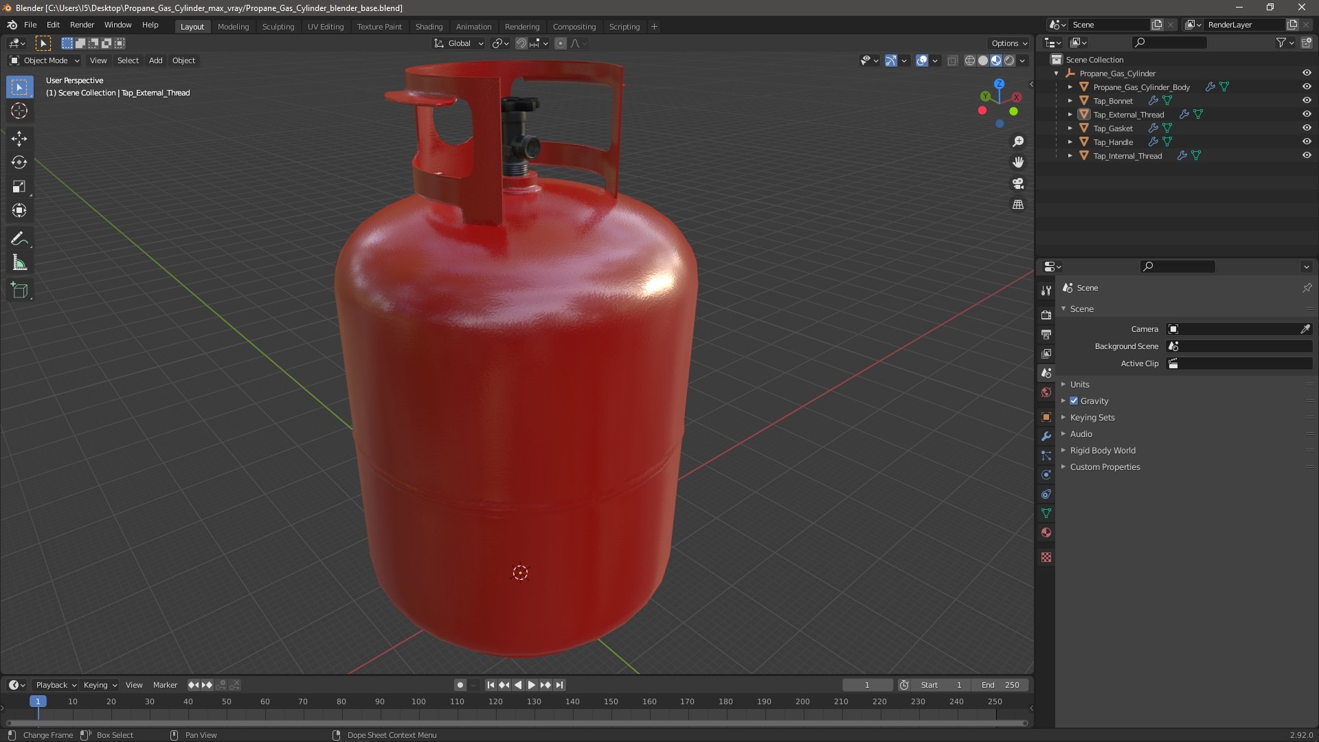 Propane Gas Cylinder 3D Model - TurboSquid 2230568