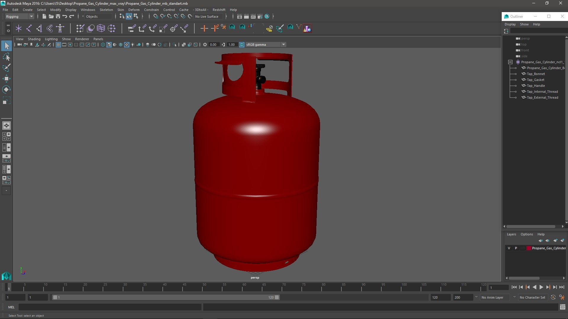 Propane Gas Cylinder 3D Model - TurboSquid 2230568