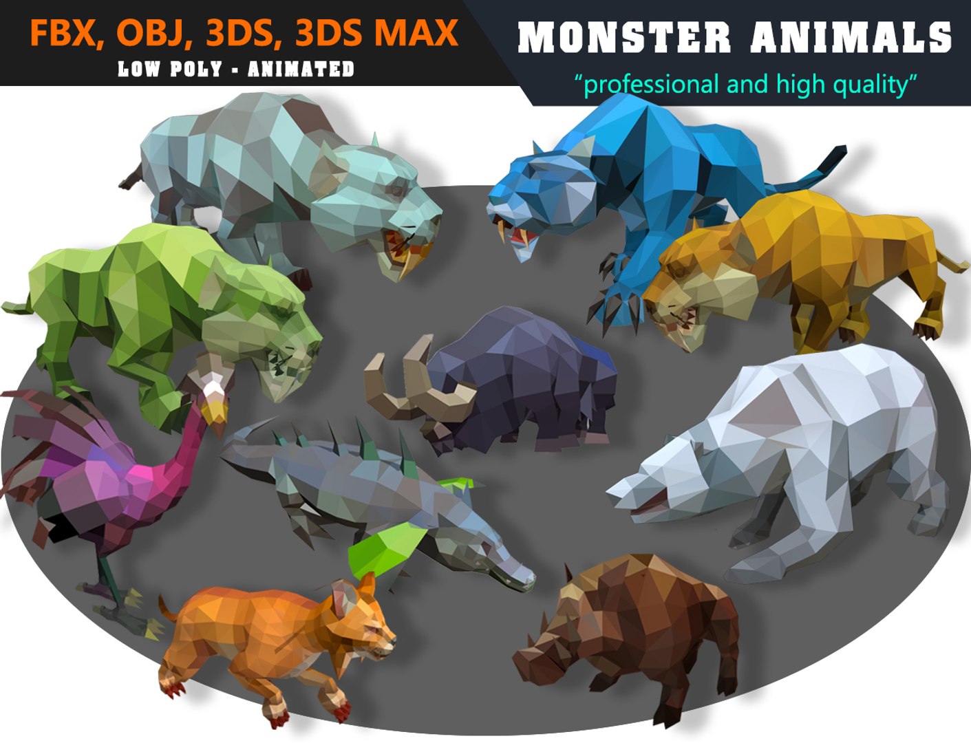 3D Model Animals Cartoon Monster - TurboSquid 1319180