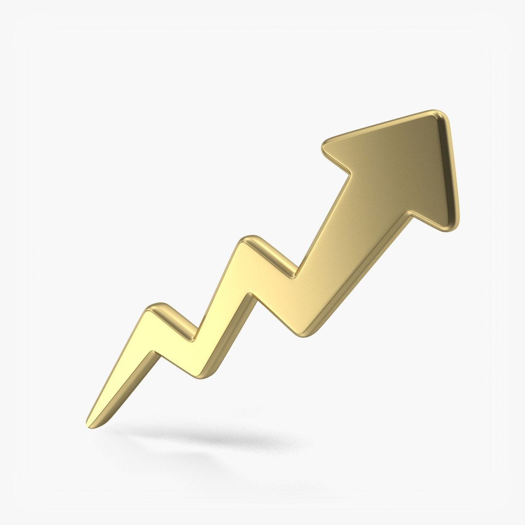 3D Direction Arrow Growth Symbol Gold - TurboSquid 2065301