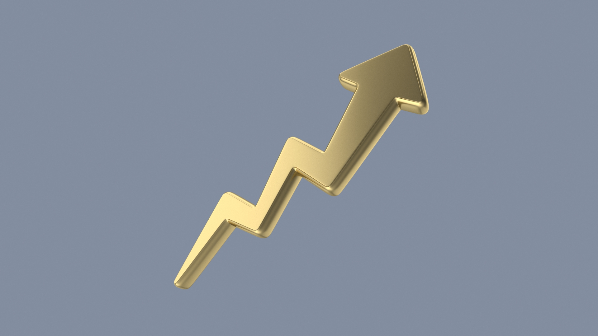 modelo 3d Direction Arrow Growth Symbol Gold - TurboSquid 2065301