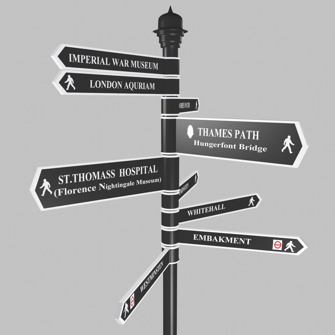 3d Model Big Ben Street Signs