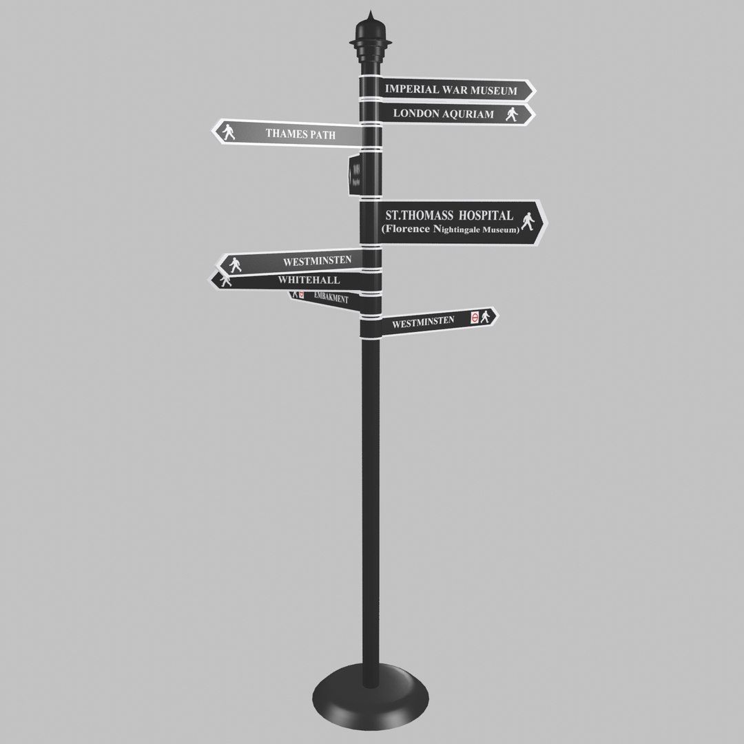 3d Model Big Ben Street Signs