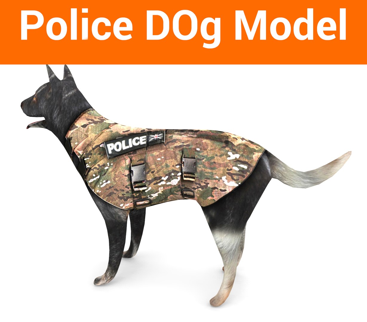 Police german shepherd dog 3D model - TurboSquid 1195151