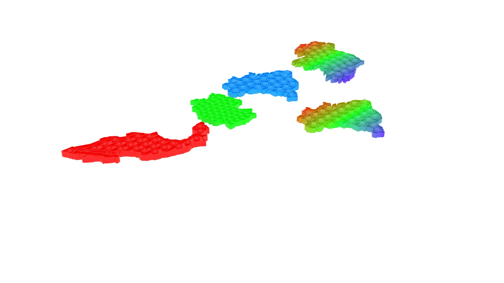 Maps Of Different Country Pop It Fidget Toys Set Model - TurboSquid 1762457