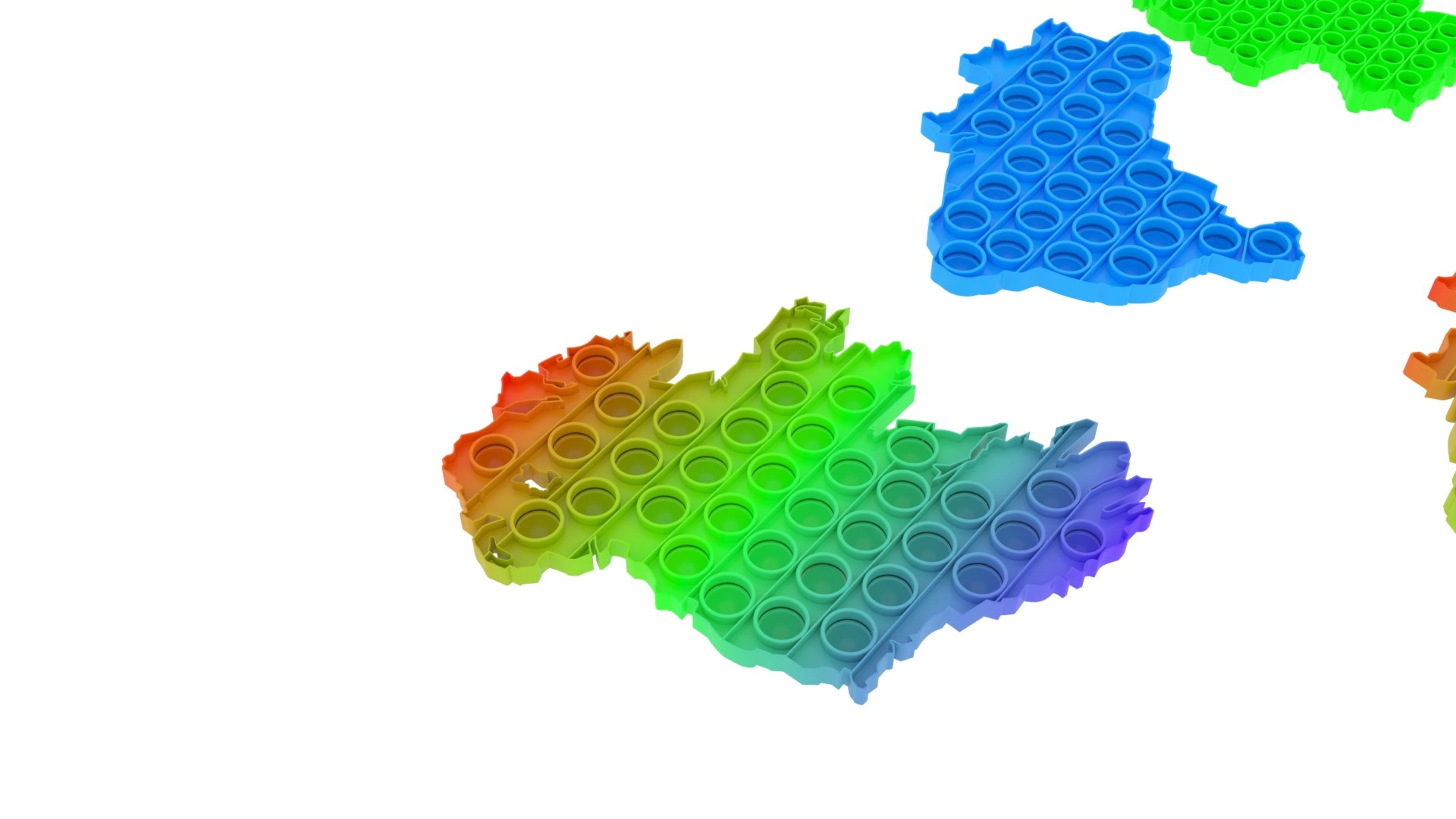 Maps Of Different Country Pop It Fidget Toys Set Model - TurboSquid 1762457