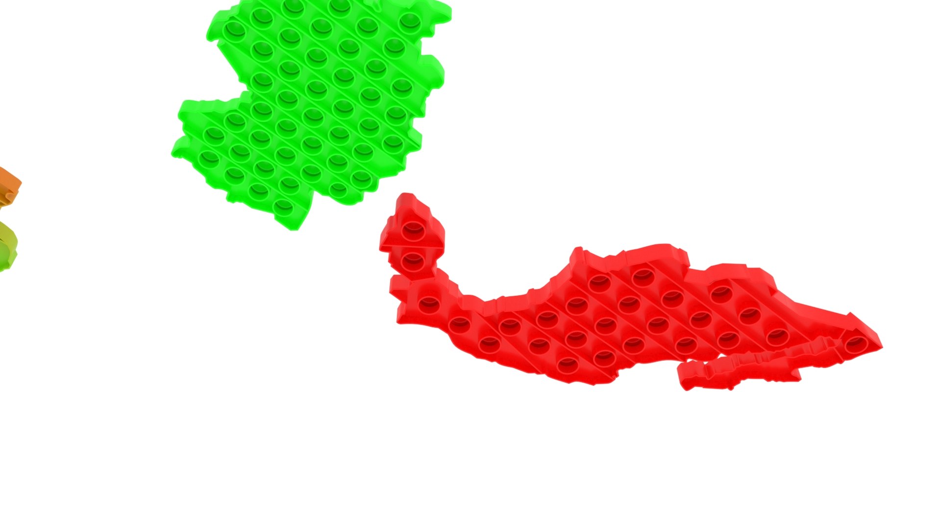 Maps Of Different Country Pop It Fidget Toys Set Model - TurboSquid 1762457